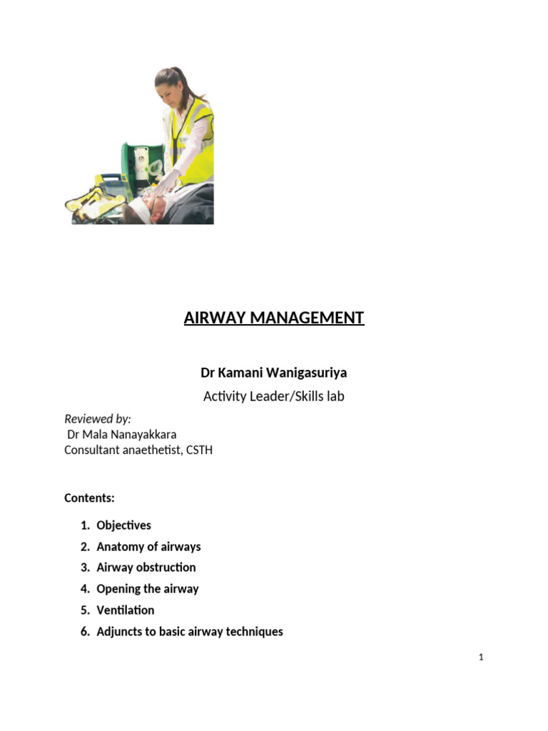 Airway Management Techniques Overview | PDF | Respiratory Tract ...