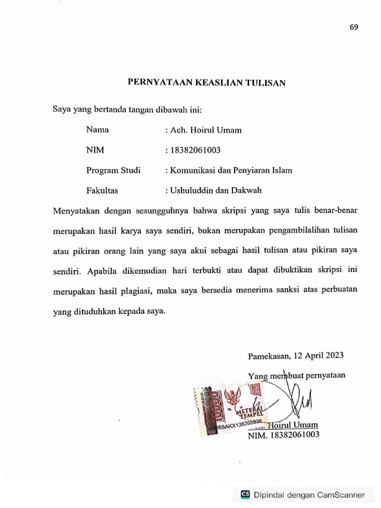 Surat Ke Aslian Tulisan | PDF
