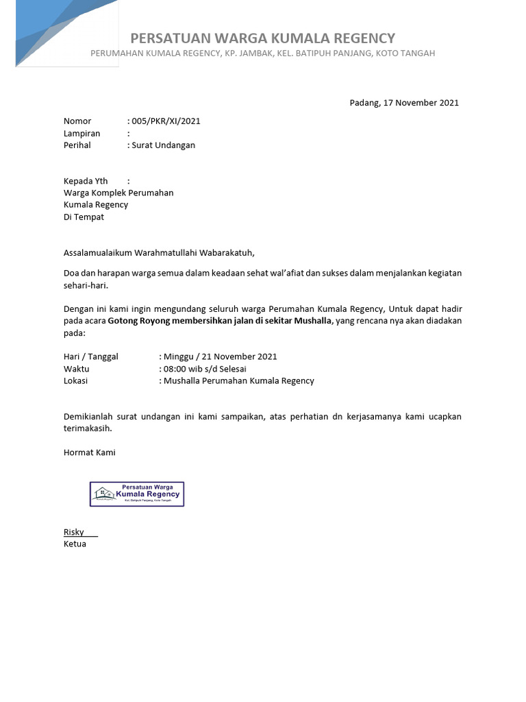 Surat Undangan Goro | PDF