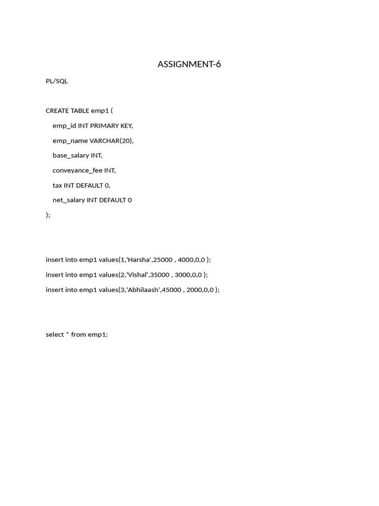 PL/SQL Employee Salary Calculation | PDF | Computers | Technology & Engineering