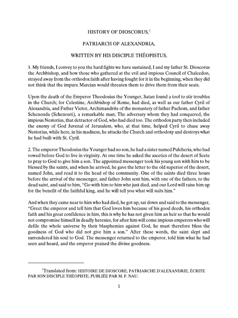 History of Dioscorus | PDF