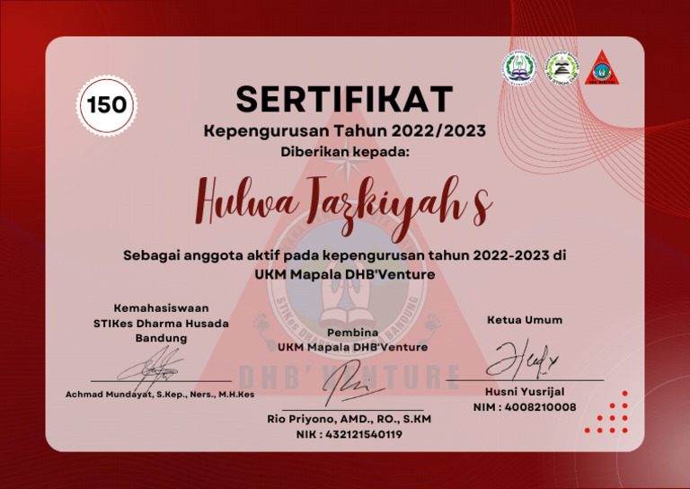 Sertifikat Kepengurusan 20222023 - 20240304 - 164123 - 0000 | PDF