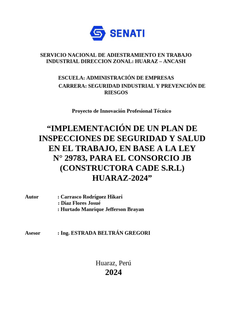 Proyecto Inspec | PDF | Ingeniería | Riesgo