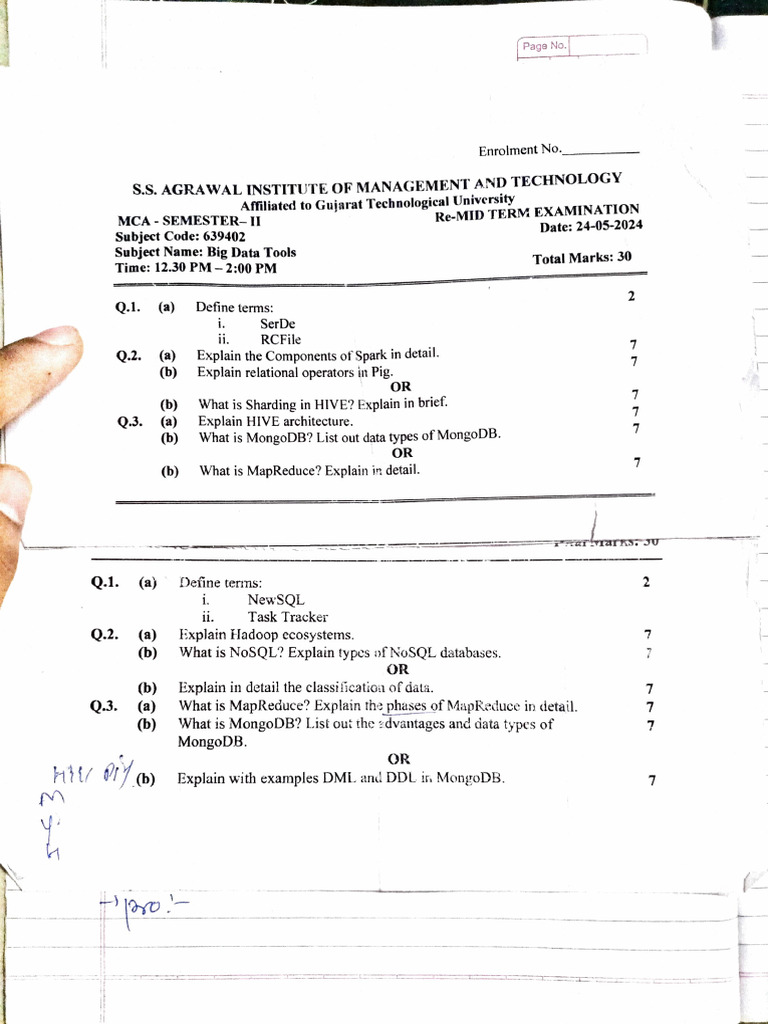 Bigdata Questions Paper | PDF