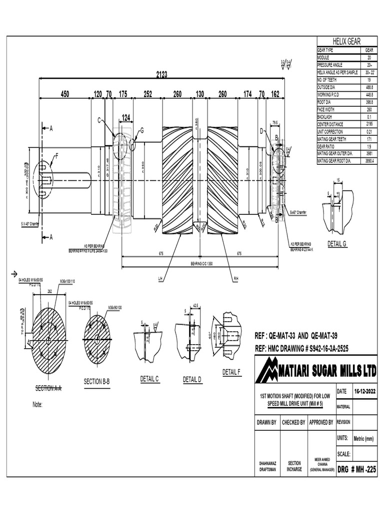225-1ST MOTION SHAFT (MODIFIED) FOR LOW Mill # 5-Model | PDF | Gear | Tools