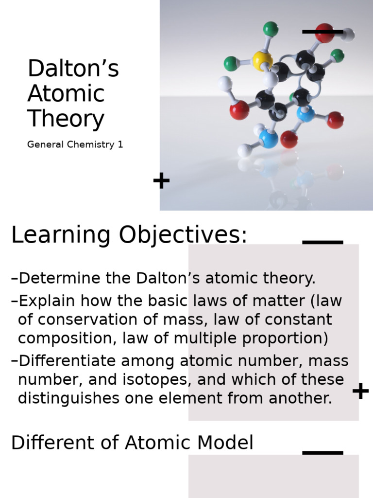 Unit 3 Dalton's Atomic Structure | PDF | Atoms | Chemical Elements
