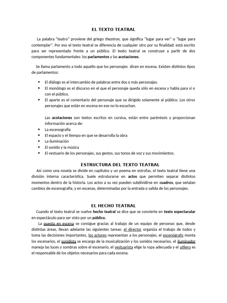 El Texto Teatral | PDF | Teatro | Comedia