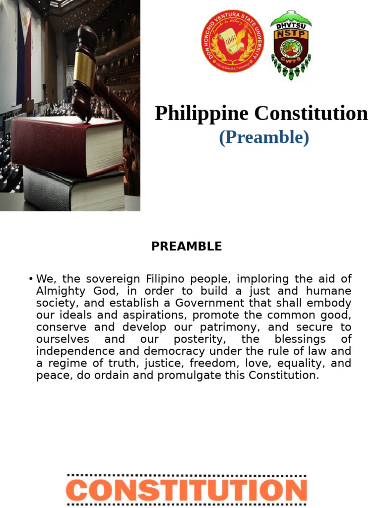 Philippines Preamble | PDF | Territorial Waters | Government