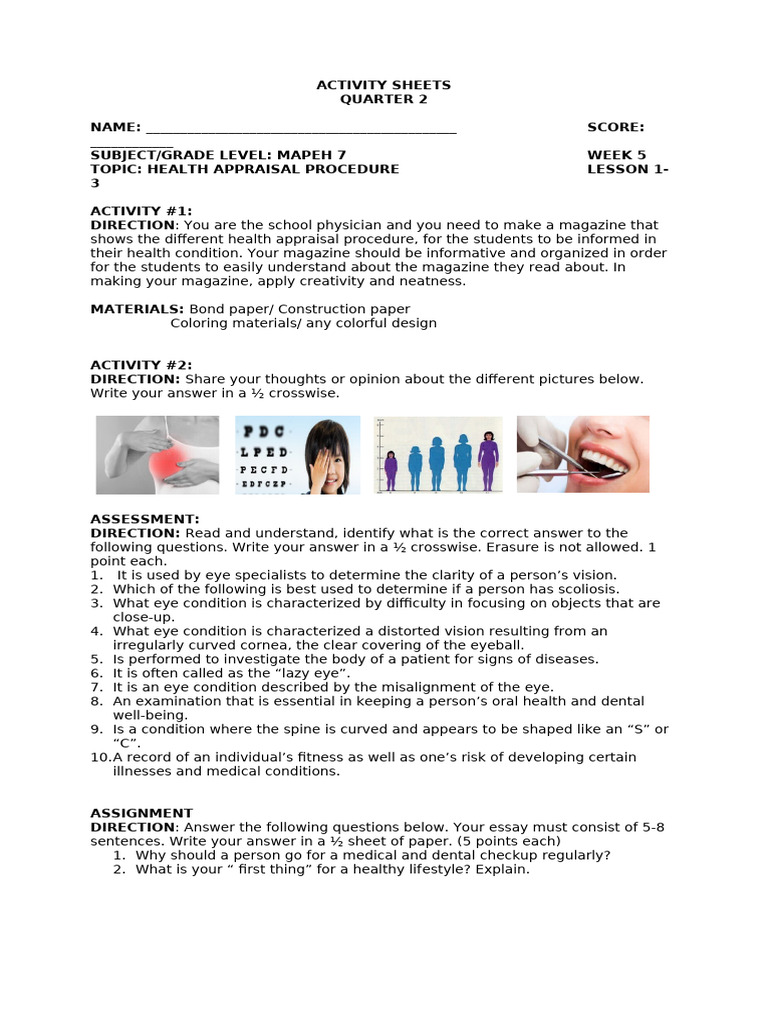 Activity Sheets Week 7 | PDF