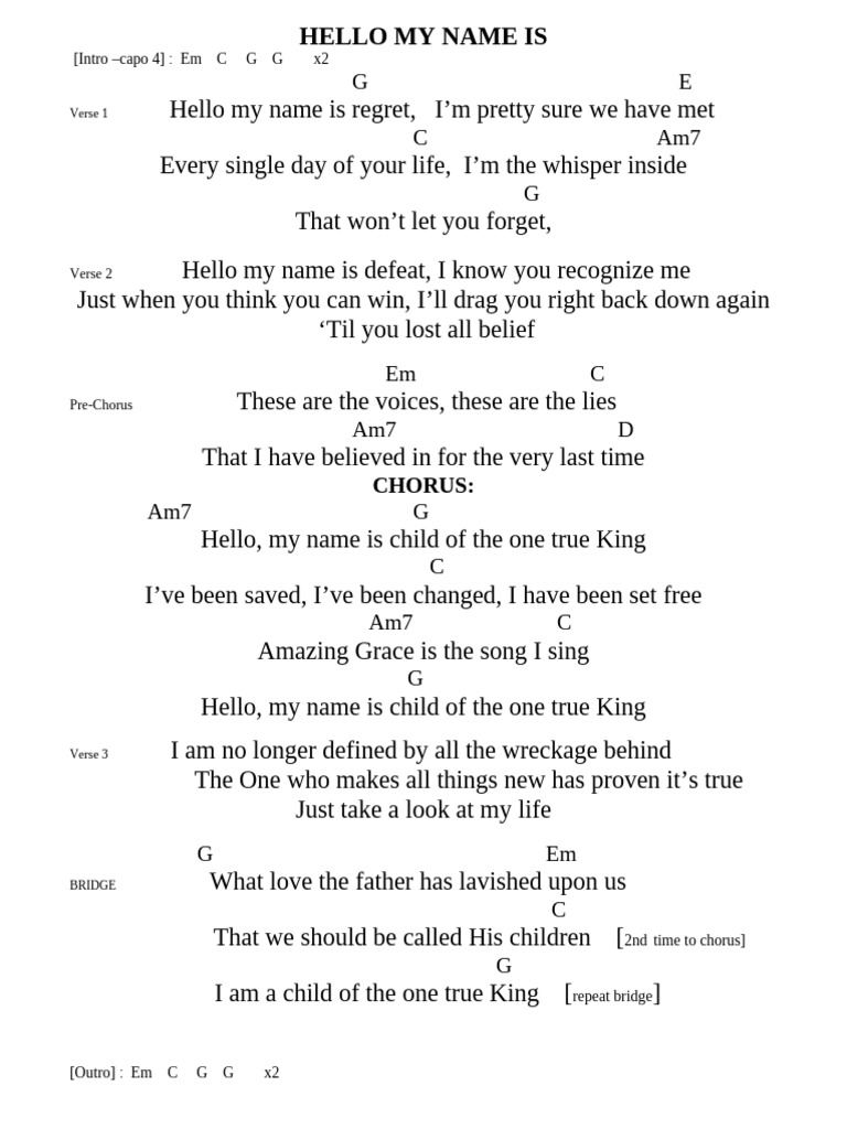 Hello My Name Is | PDF