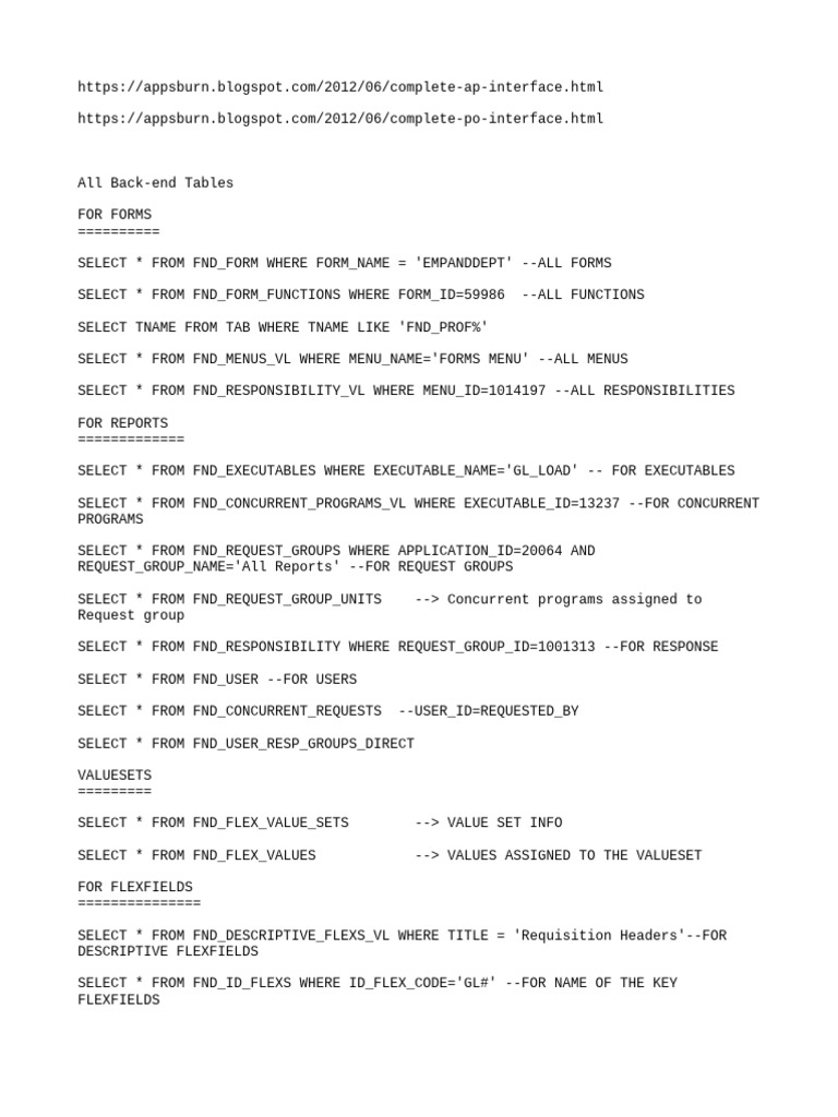 Back End Tables | PDF | Receipt | Accounts Payable