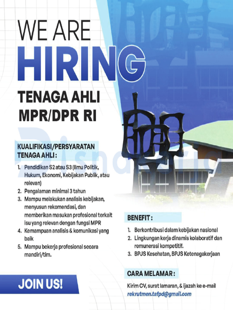 Lowongan Tenaga Ahli MPR RI - FRAKSI DEMOKRAT | PDF Lowongan Tenaga Ahli MPR RI - FRAKSI DEMOKRAT | PDF