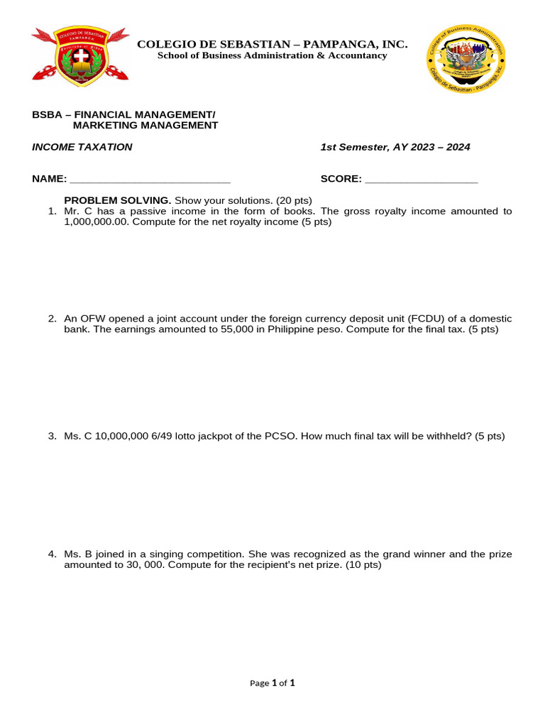 Activity-1-Midterm-InTax 2 | PDF