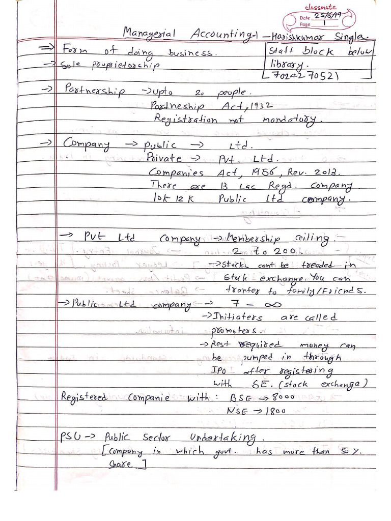 Managerial Accounting Notes | PDF