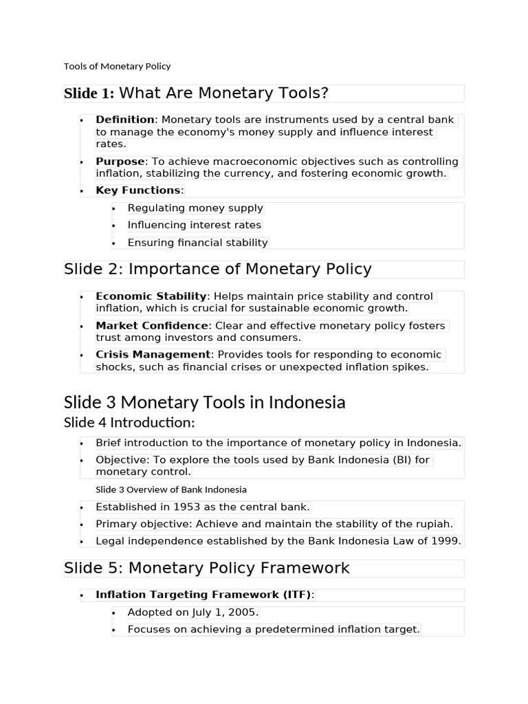 Tools of Monetary Policy | PDF | Monetary Policy | Inflation