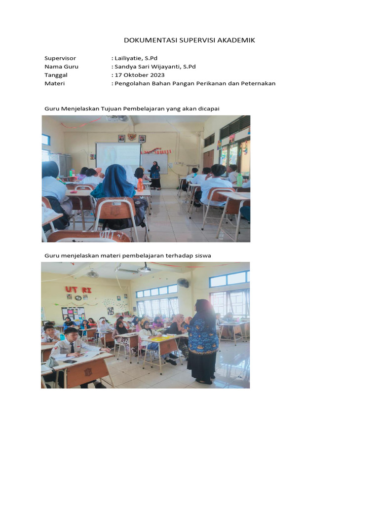 Hasil Supervisi Sandya | PDF