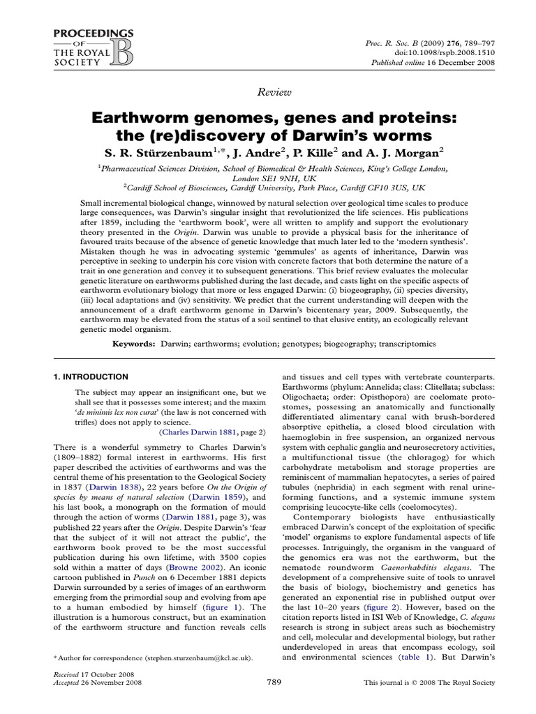 Earthworm Genomes Genes and Proteins The Rediscove | PDF | Genetics ...