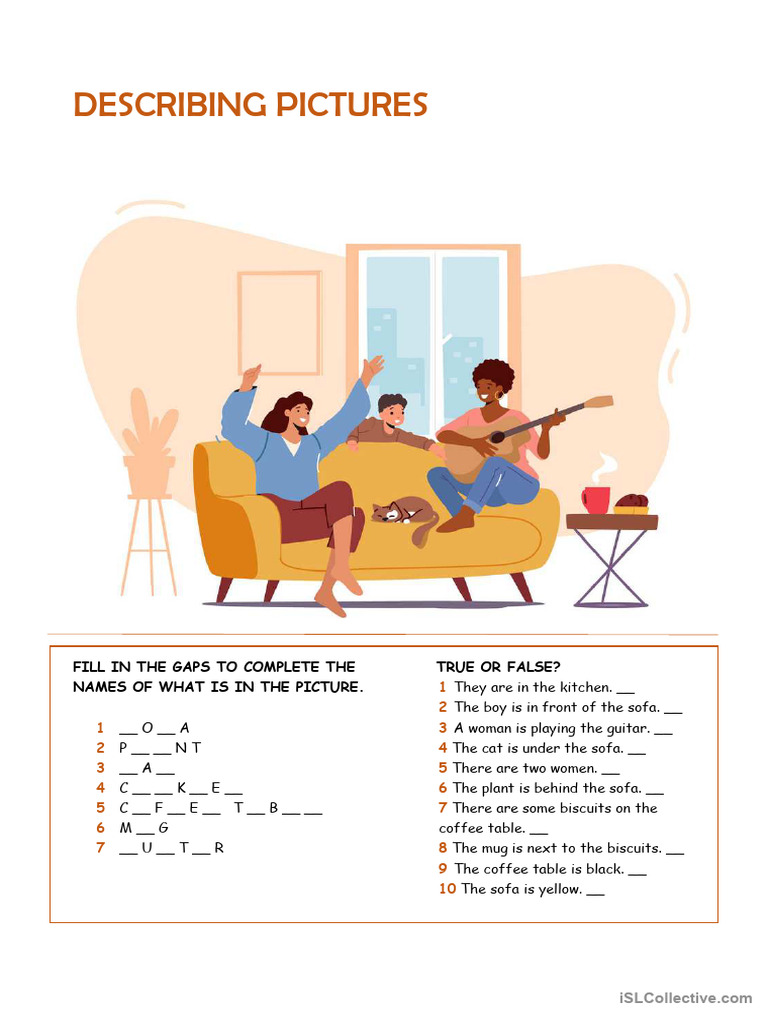 Describing Pictures - Basic Vocabulary | PDF