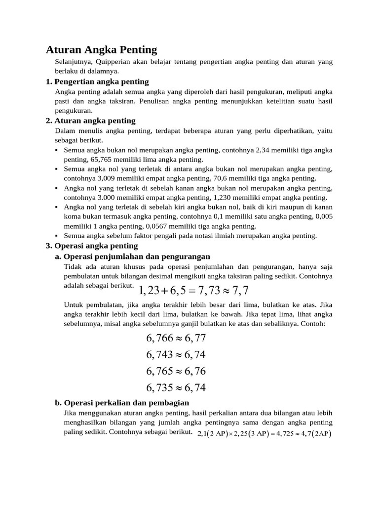 Aturan Angka Penting | PDF | Teknologi & Rekayasa