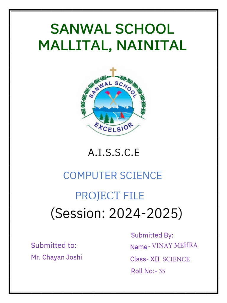 XII Science Project Submission | PDF