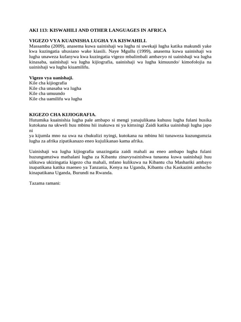 Aki 113 Lecture Series 1 2024 | PDF