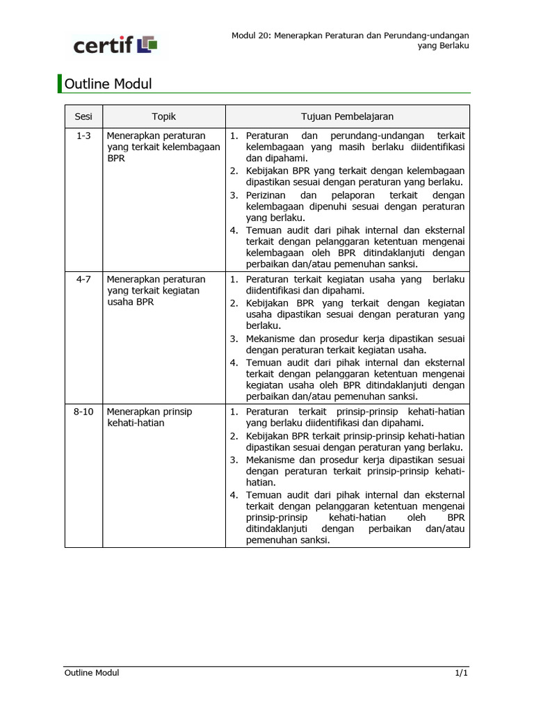5 BPR.020 Outline Modul | PDF