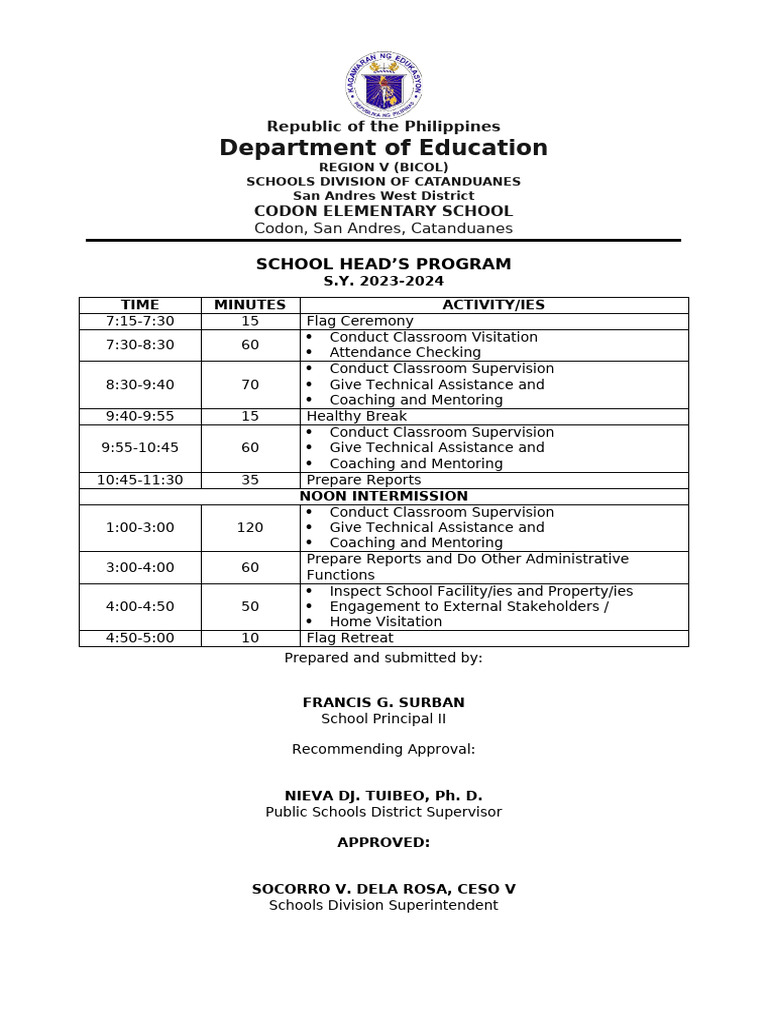 School Head's Program | PDF