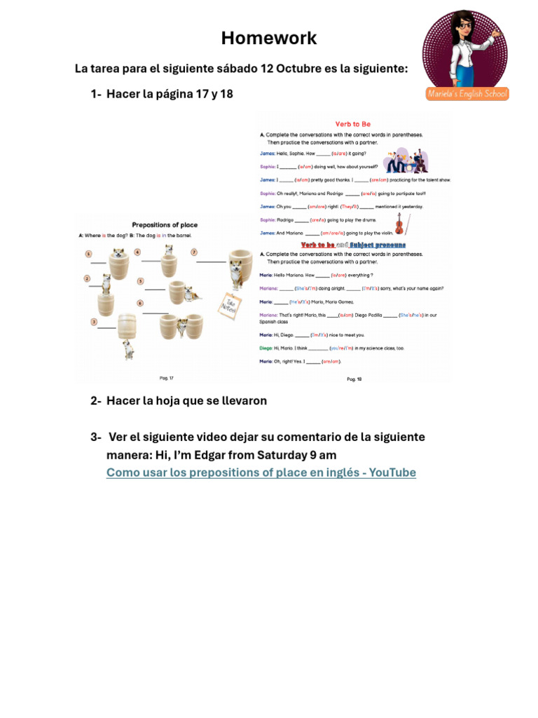 Homeworks To Saturday 12th October | PDF