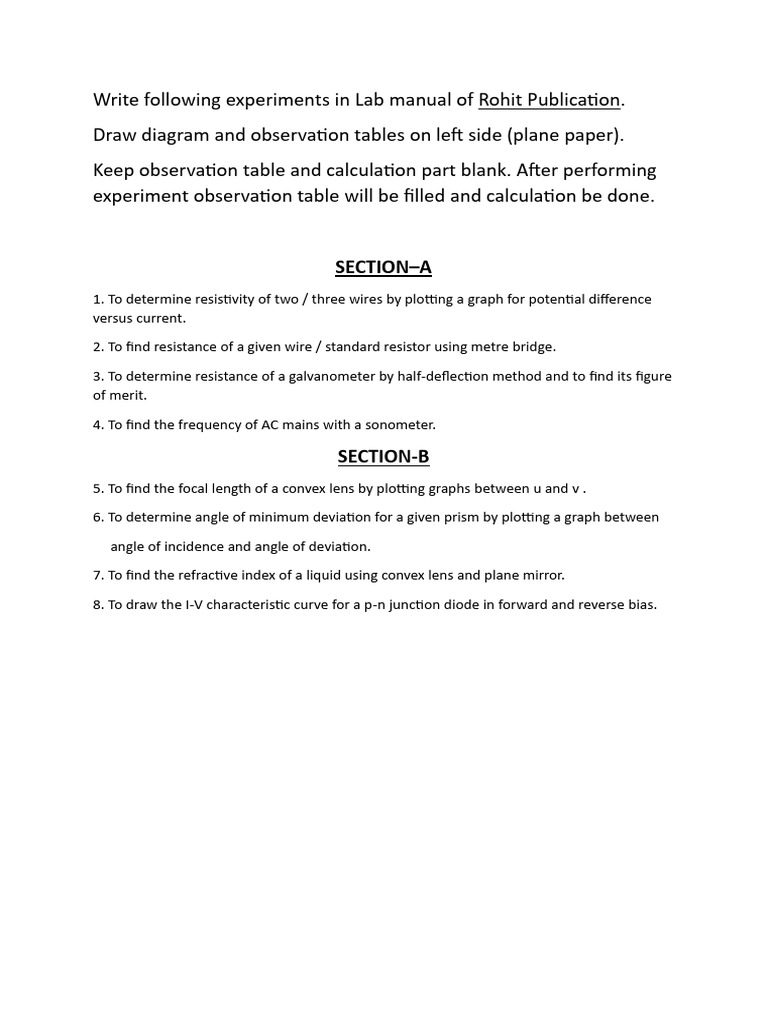 List of Experiments Physics | PDF