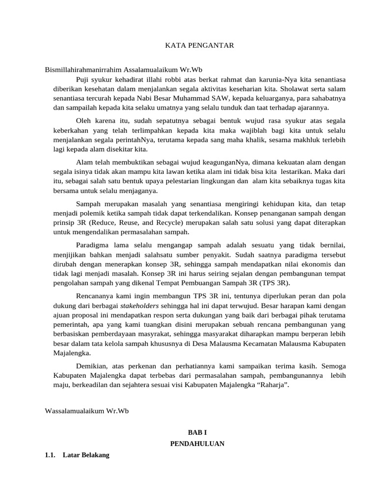 Contoh Proposal Incinerator 2021 Untuk Kecamatan | PDF | Sains & Matematika