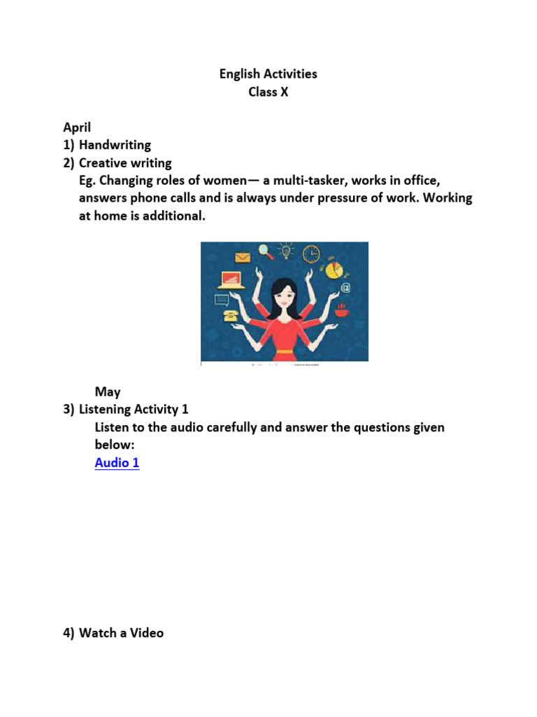 English Activities Class X | PDF | Human Communication