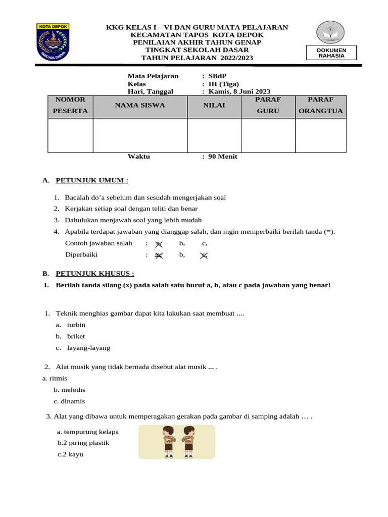 3.soal Pat SPDP 2023 | PDF