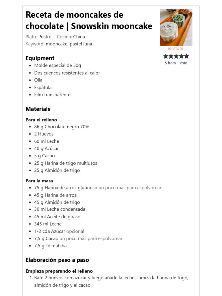Receta de Mooncakes de Chocolate - Snowskin Mooncake - Bea Orviz Tjiang ...