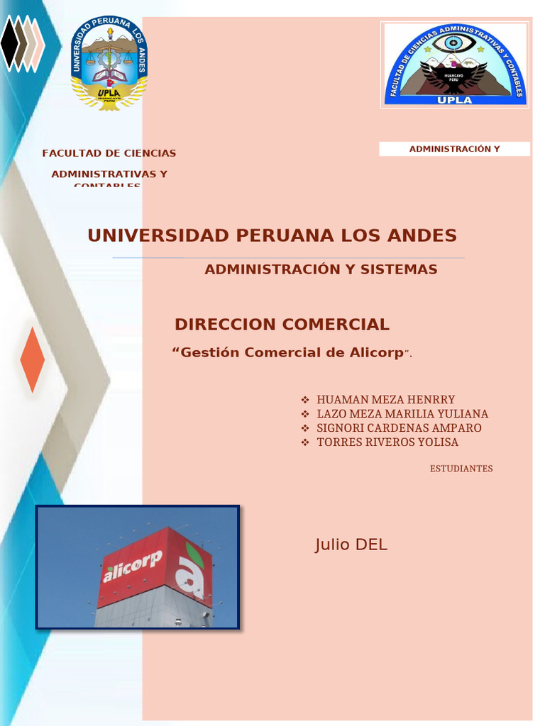 Gestión Comercial ALICORP | PDF | Calidad (comercial) | Presupuesto