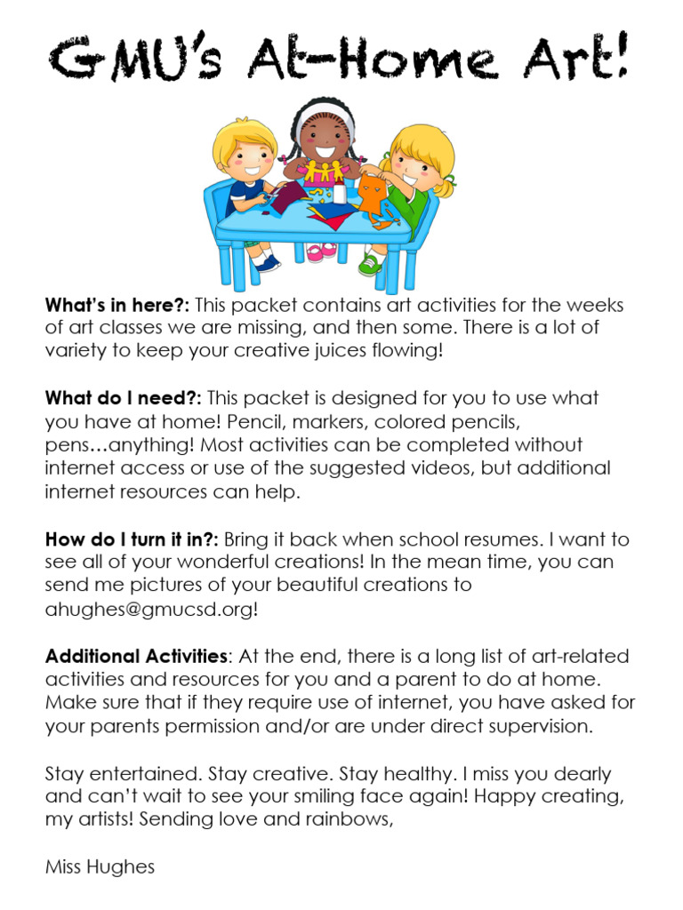 Grade 4 - 6 Art From Home Packet | PDF