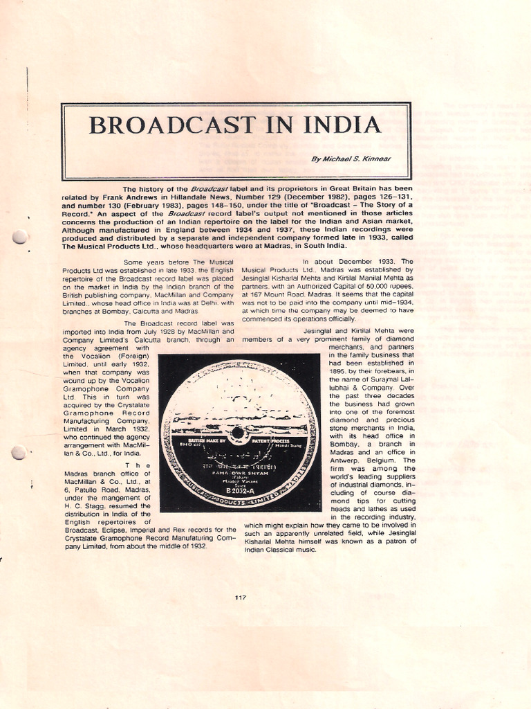 Broadcast in India - 1 | PDF