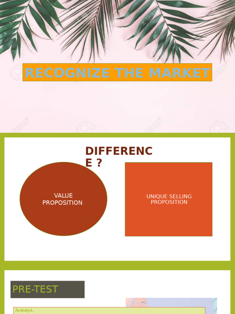 Lesson 3 Recognize The Market | PDF | Market Segmentation | Market ...
