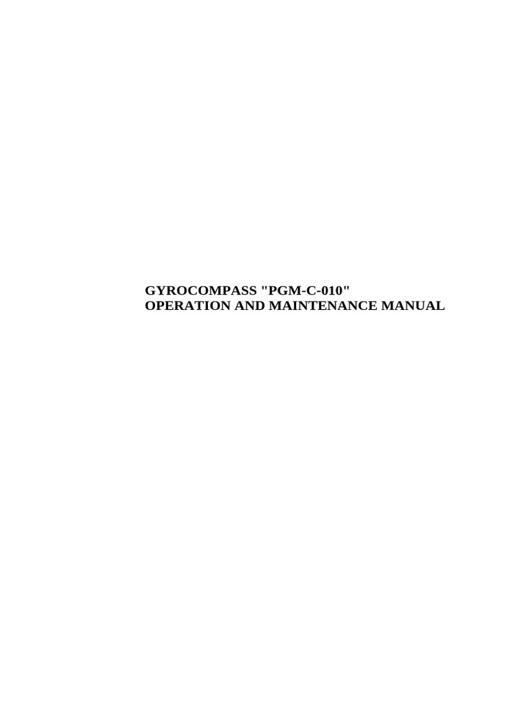PGM-C-010 Gyro Manual | PDF | Navigation | Electromagnetic Compatibility