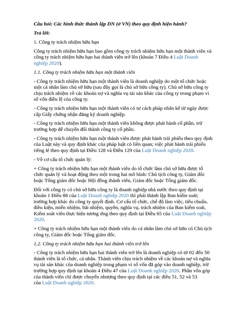 Câu hỏi chương 1 KTH | PDF