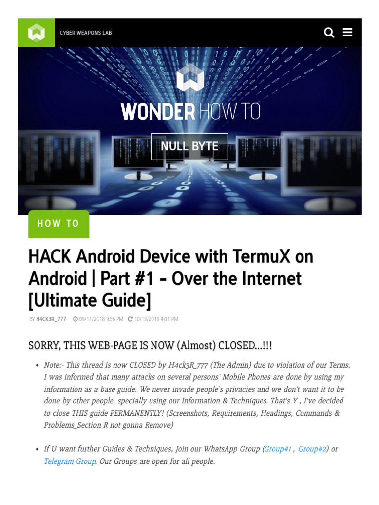 How To - HACK Android Device With TermuX On Android - Part #1 - Over The Internet (Ultimate ...