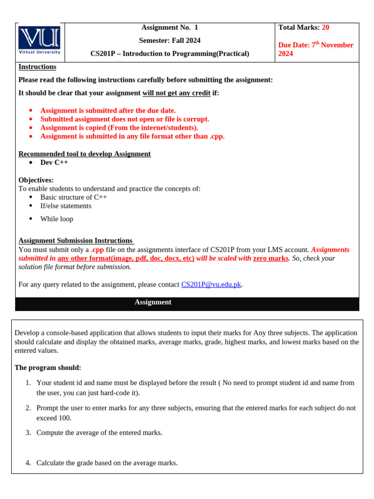 Fall 2024_CS201P_1 | PDF | Computer File | Computer Program