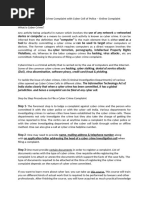 How To Report A Cyber Crime Complaint | PDF | Cybercrime | Fraud