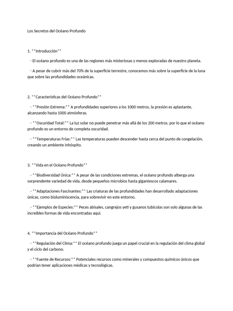 Los Secretos Del Océano Profundo | PDF | Océanos | Tierra