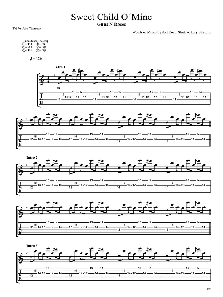 Sweet Child O Mine Tab | PDF