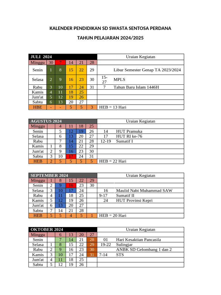 Kalender Pendidikan | PDF