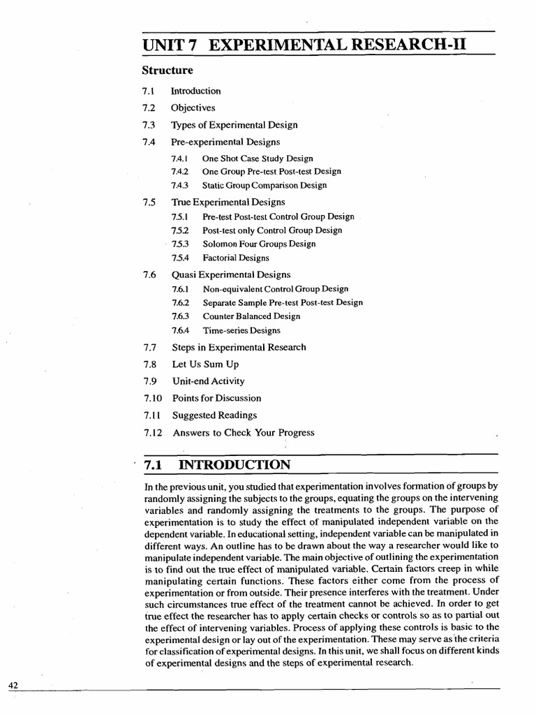 Types of Experimental Research Designs | PDF | Experiment | Design Of ...