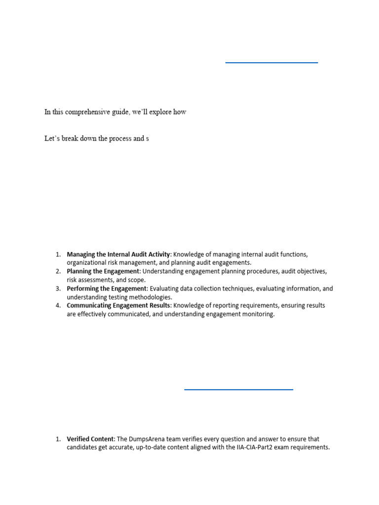 DumpsArena Comprehensive | PDF | Internal Audit | Audit