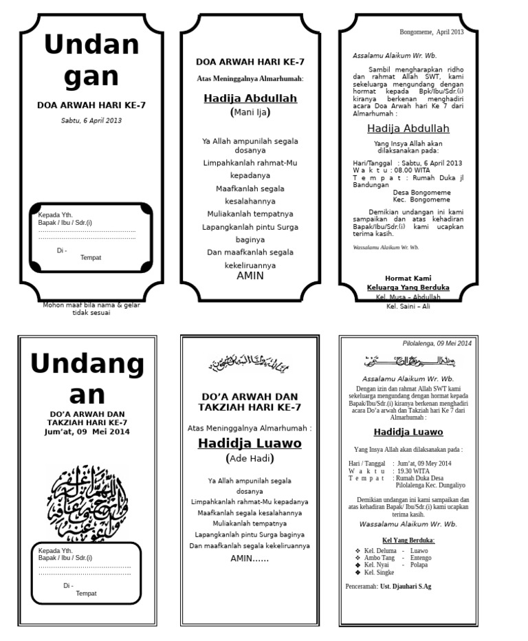 Undangan Takziah-Cod - SCR | PDF