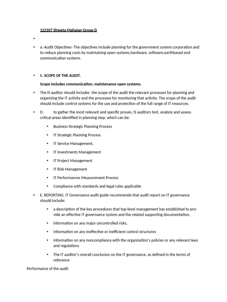 Audit assignment | PDF | Audit | Governance