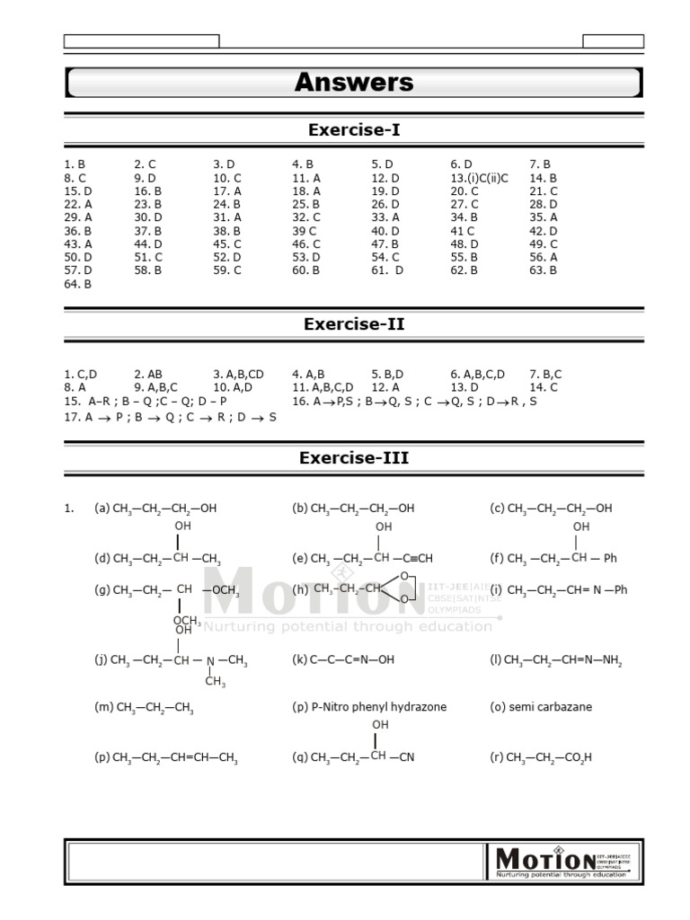 Answer Key | PDF | Chemical Substances | Chemical Compounds